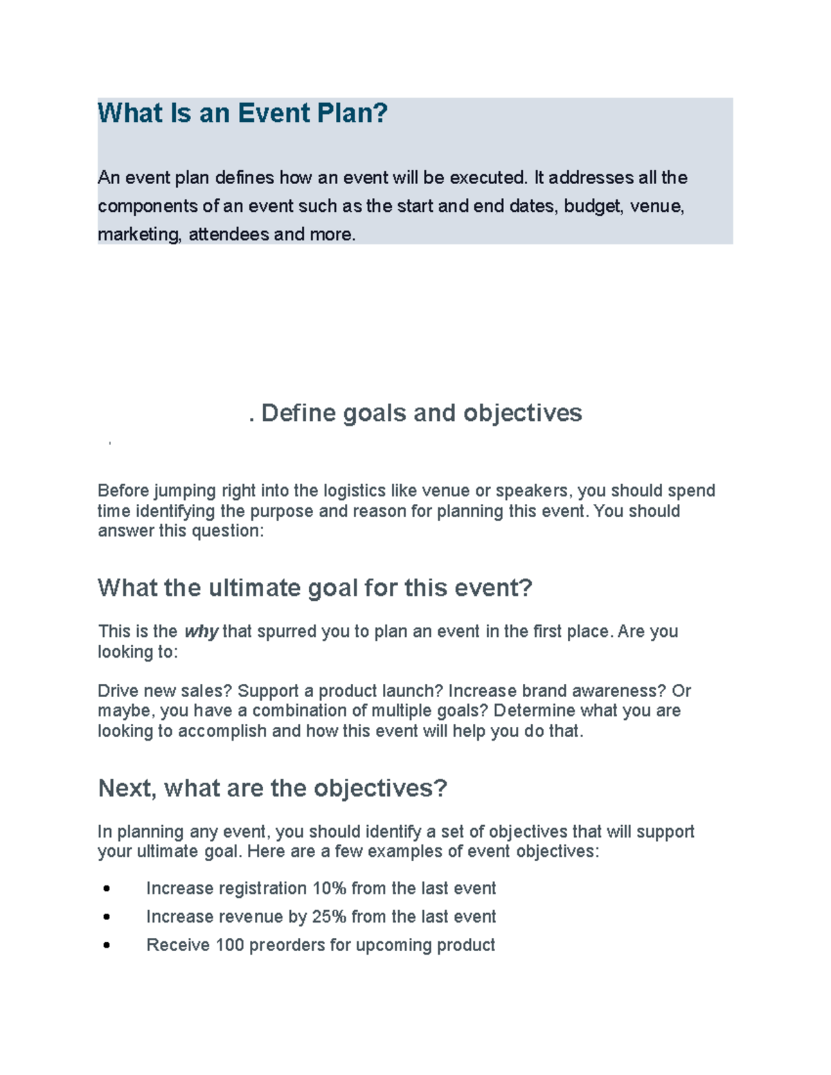 Event Planning - What Is an Event Plan? An event plan defines how an ...