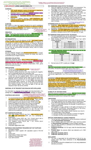 PRACTICAL IMMUNOSERO - ANTISTREPTOLYSIN-O (ASO) LATEX SLIDE TEST KIT ...