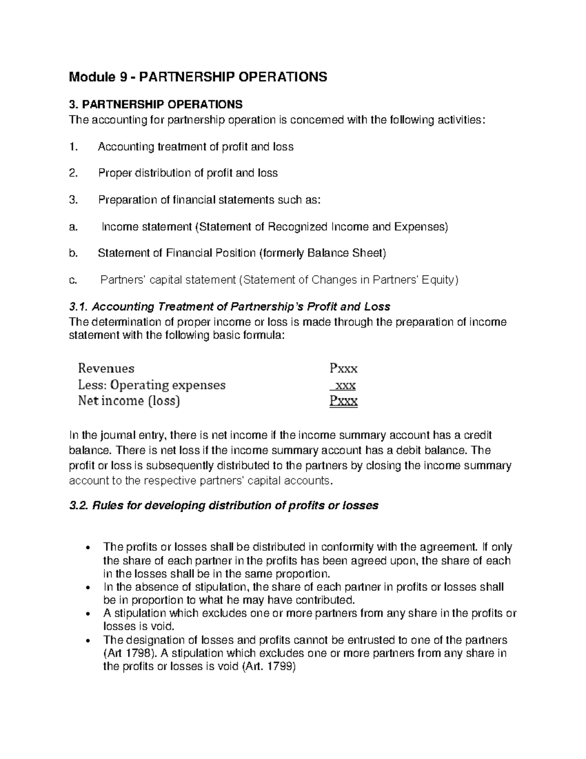 FAR- Module-9-Partnership-operations - Module 9 - PARTNERSHIP ...