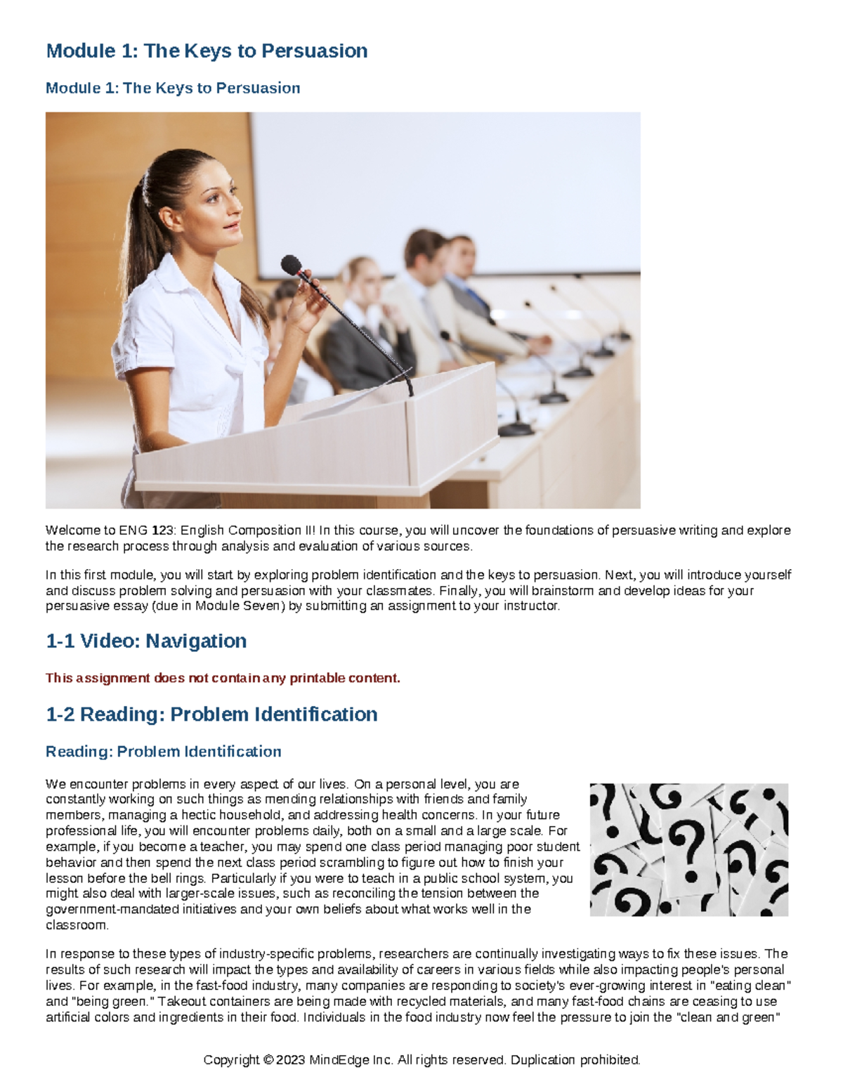 Module 1 The Keys to Persuasion - Module 1: The Keys to Persuasion ...