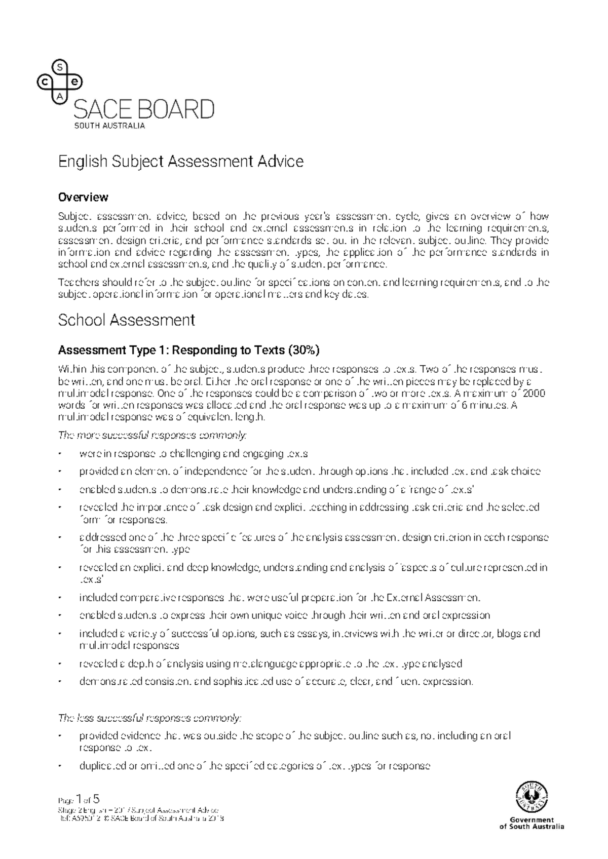 2017 English Subject Assessment Advice - English Subject Assessment ...