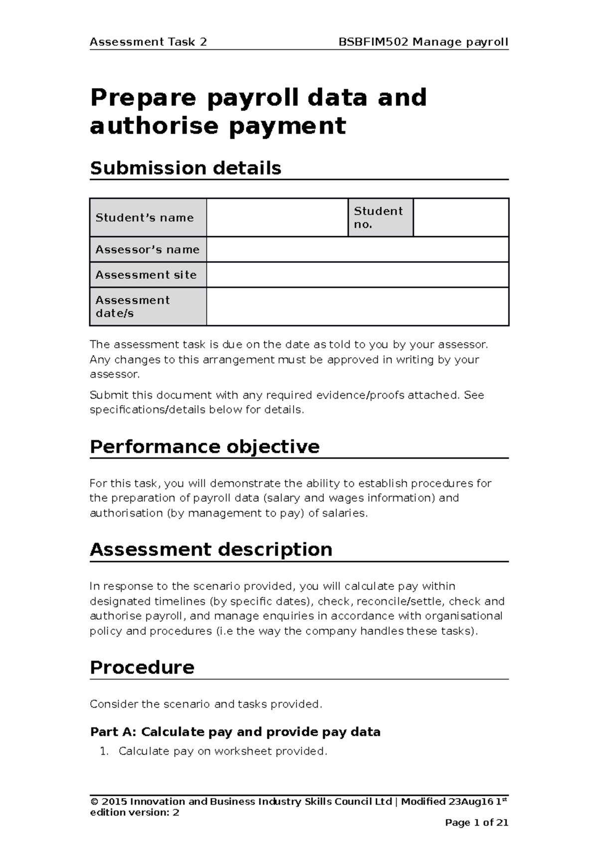 Assessment-Task-2 - This task requires you to review the compliance ...