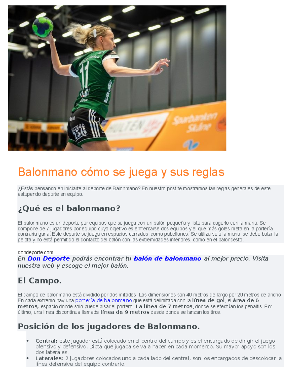 Balonmano cómo se juega y sus reglas - Balonmano cómo se juega y sus ...