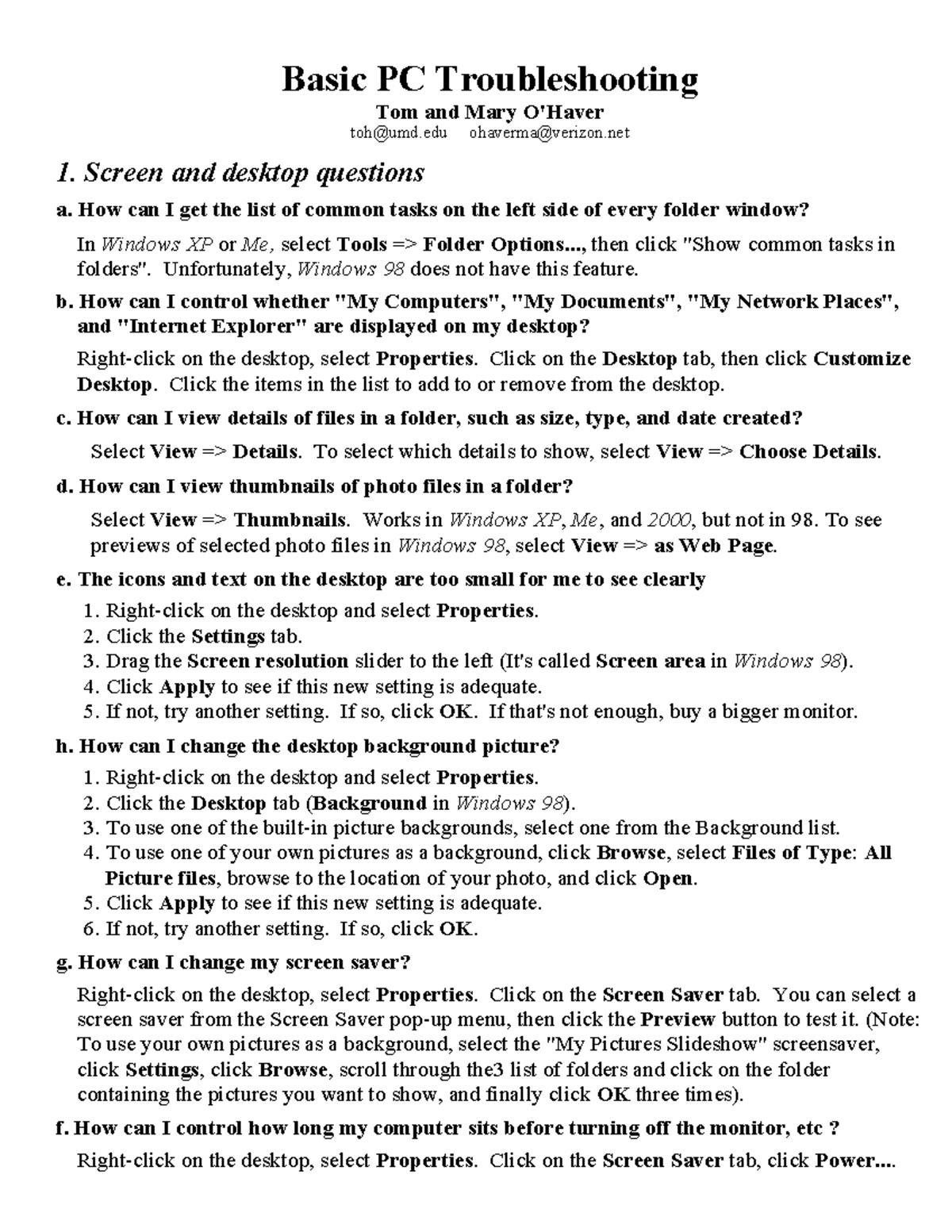 Basic computer Troubleshooting And solutions handle the easy and self ...