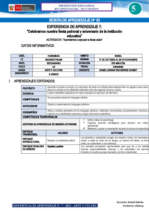 Sesión Escribimos un texto descriptivo - SESIÓN DE APRENDIZAJE COMUNICACIÓN I. DATOS GENERALES 1 ...