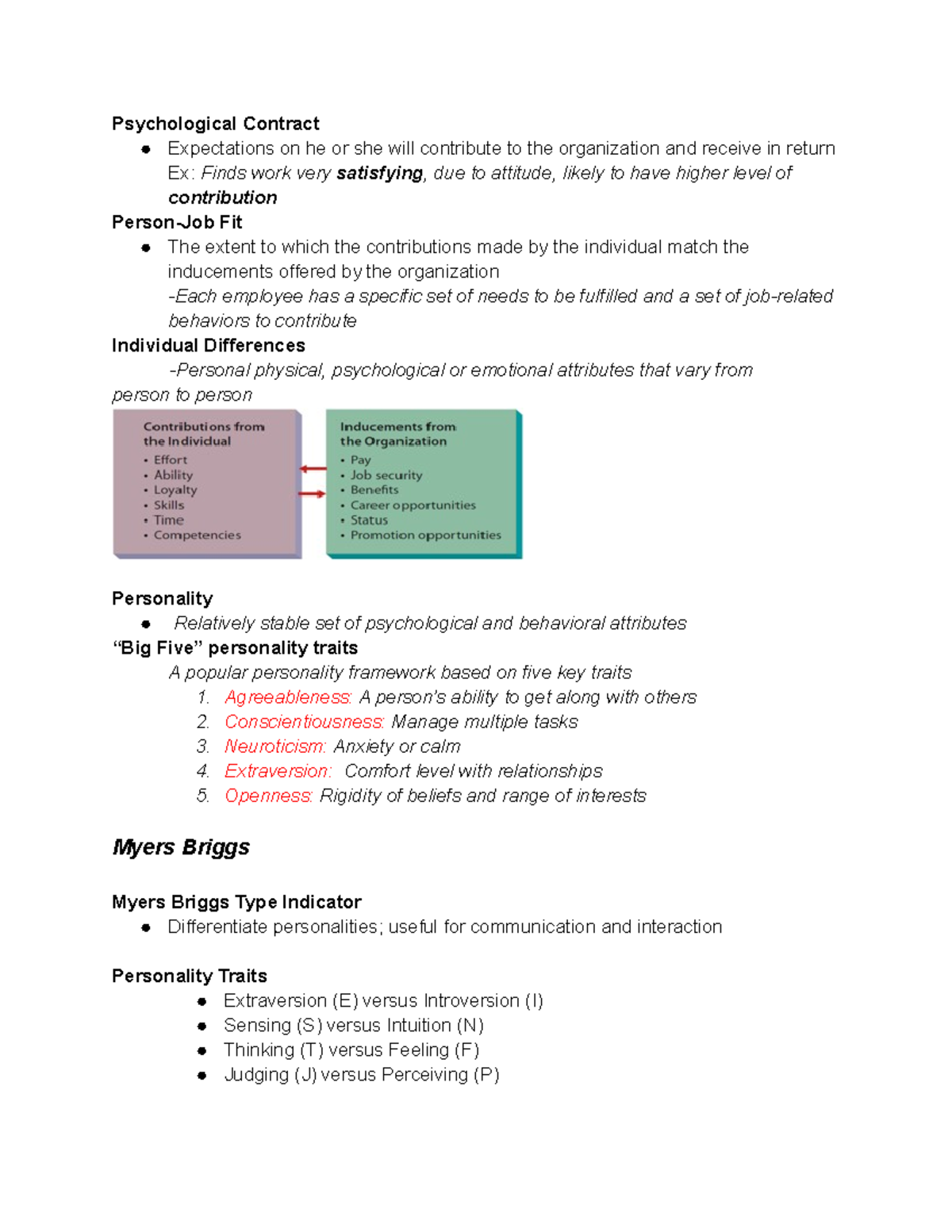 Ch. 9 Basic Elements of Individual Behavior in Organizations ...