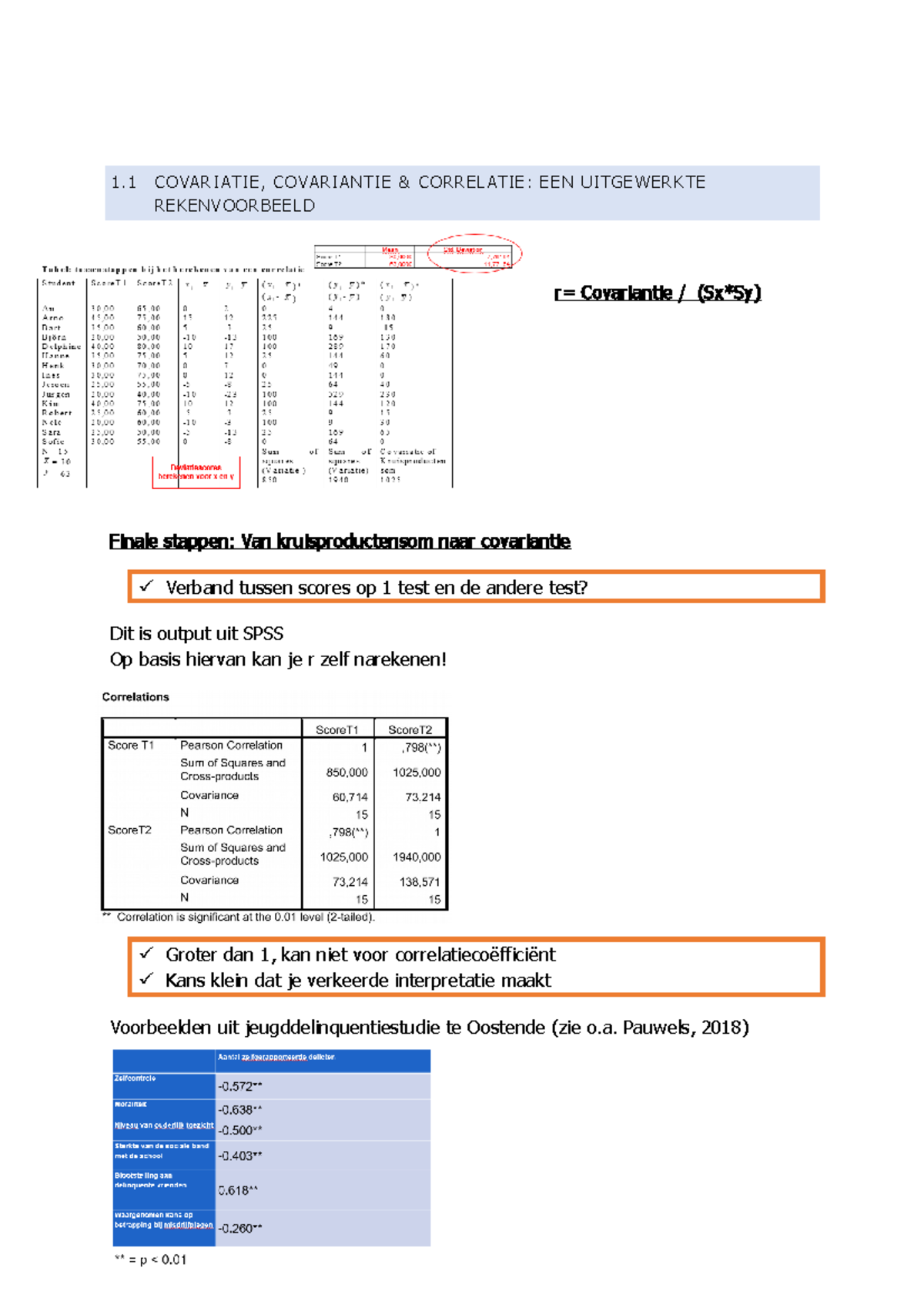 4 - aantekeningen - 1 COVARIATIE, COVARIANTIE & CORRELATIE: EEN ...