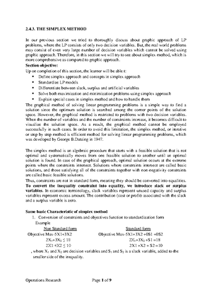 Operations Research chapter one - Operations Research NOTES PREPARED ...