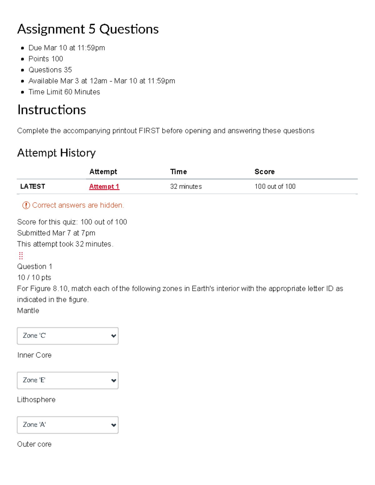Assignment 5 Questions 2024SP GEOL1340 12635 - Earth Systems - Assignment 5 Quesons Due Mar 10 ...