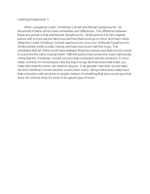 Listening assignment 4 -2 - Listening assignment 4 When comparing two ...
