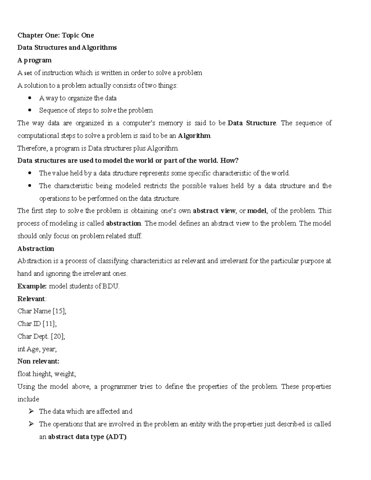 Data Structure The Sequence Of Computational Steps To Solve A Problem Is Said To Be An