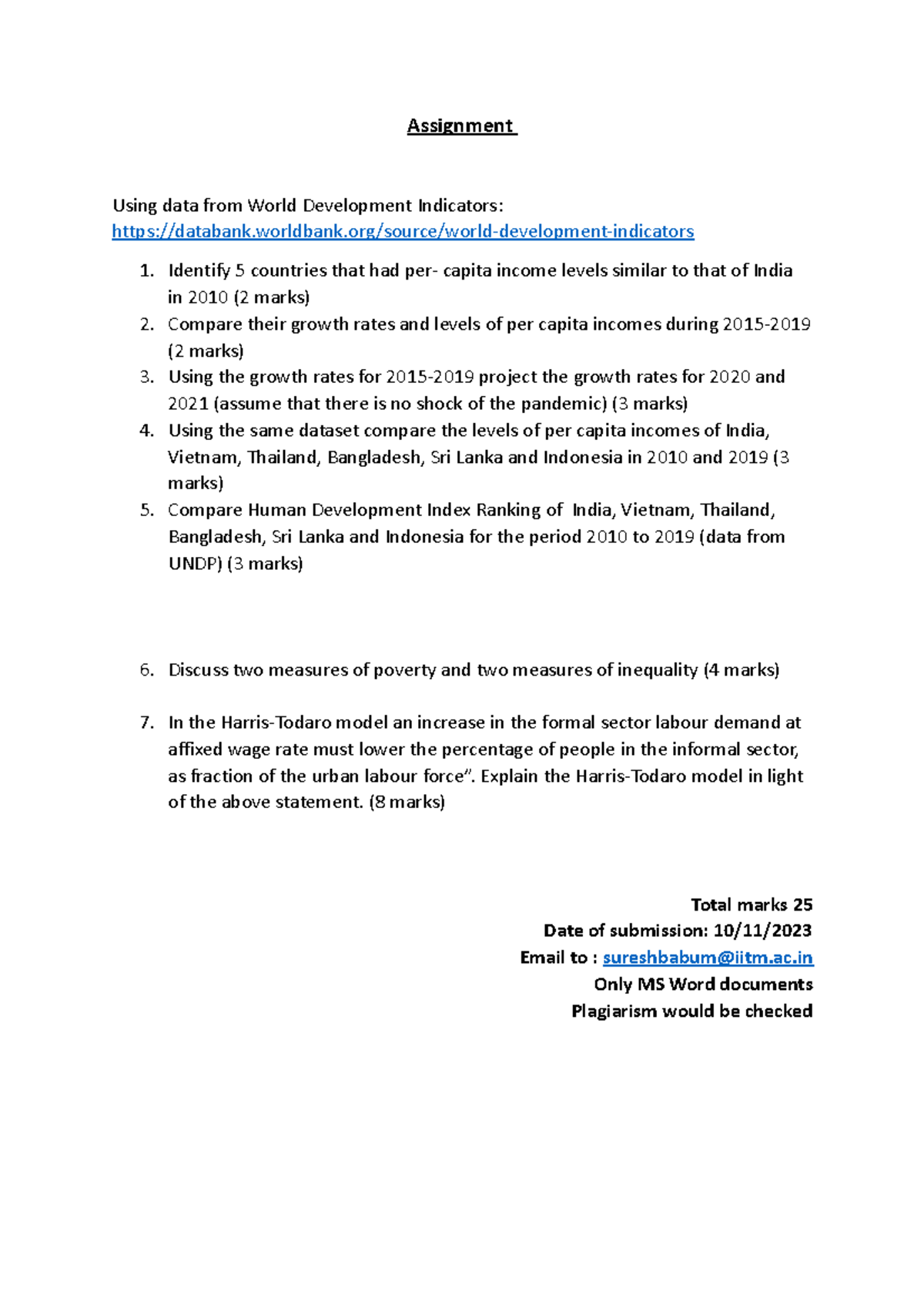 Advanced topics in Eco Dev Assignment 1 2022 - Assignment Using data from World Development ...