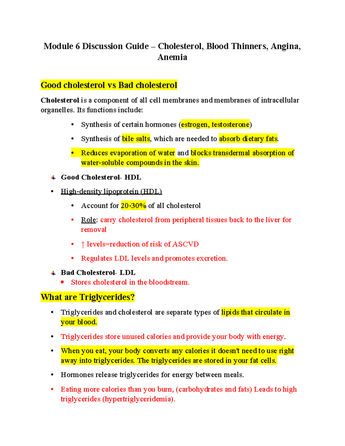 Module 6 Discussion Guide - Pharmacology Fall 22 - Module 6 Discussion ...