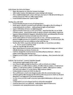 Vietnam - Lecture Notes - Vietnam: America’s War at Home and Abroad ...