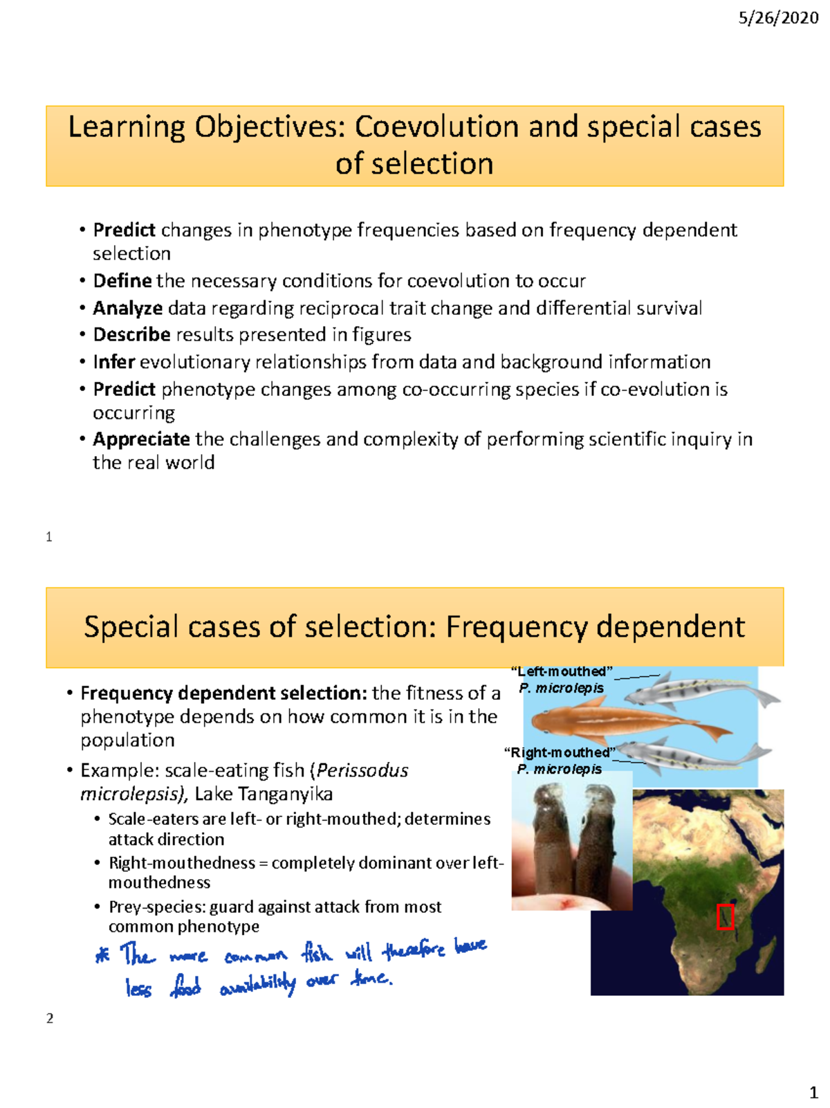 7. Coevolution and Special Cases of Selection - Learning Objectives ...