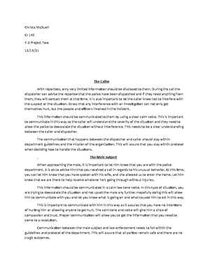 Project 3 CJ 140 1020 - Christa McDuell CJ 140 7-2 Project Two 10/20 ...