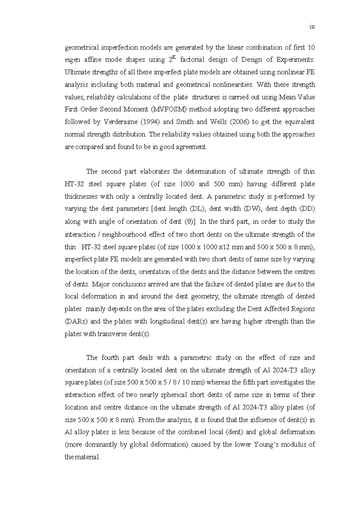 Elastic Buckling OF Plates-1 - ix geometrical imperfection models are ...