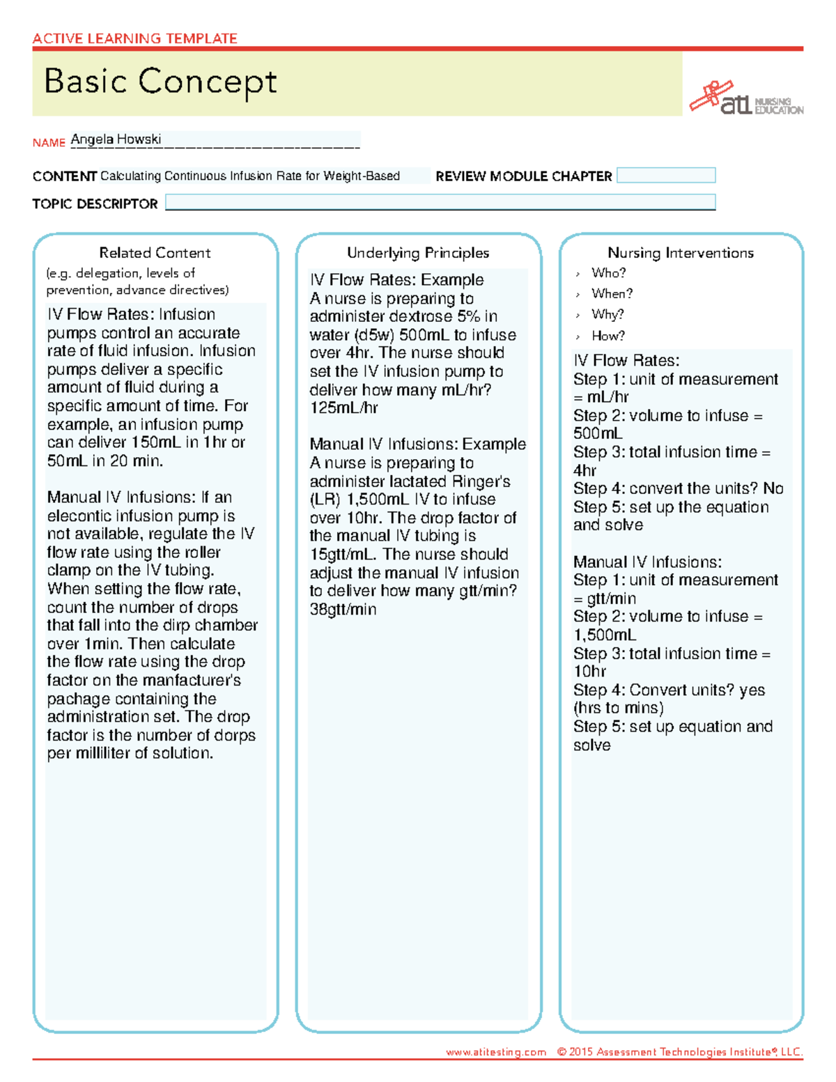 Calcuating Continuous Infusion Rate Related Content e Delegation