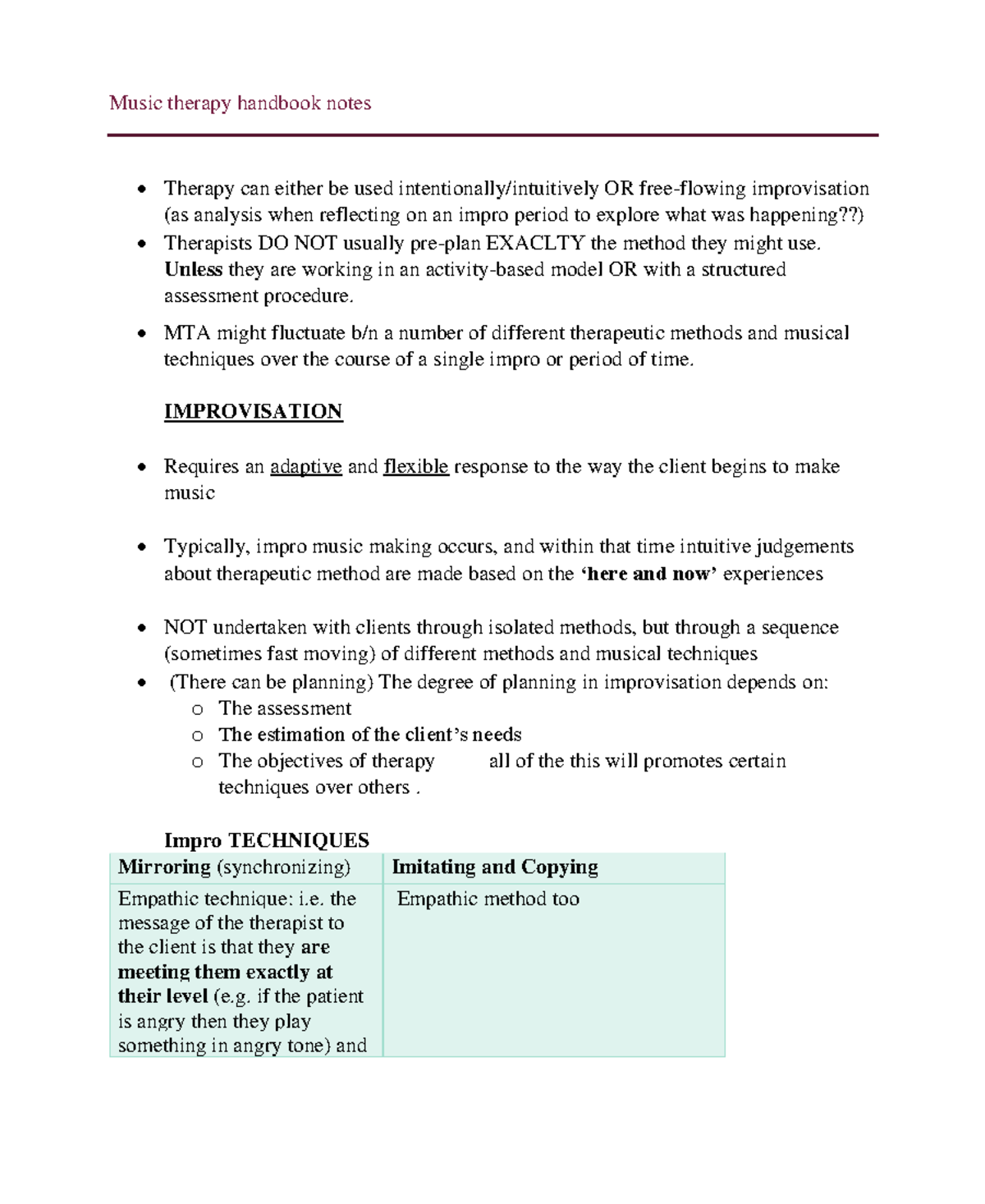 Music therapy Notes 1 - Warning: TT: undefined function: 32 Music ...