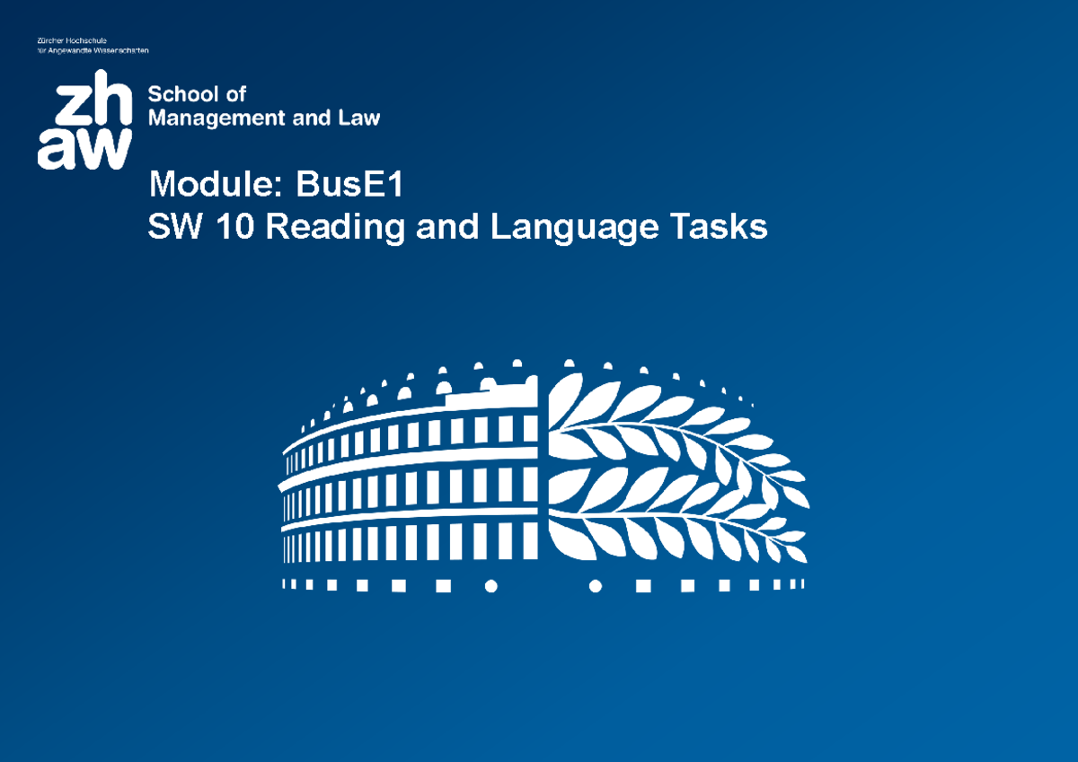 Bus E1 wk 10 - PPTX Slides - Module: BusE SW 10 Reading and Language ...