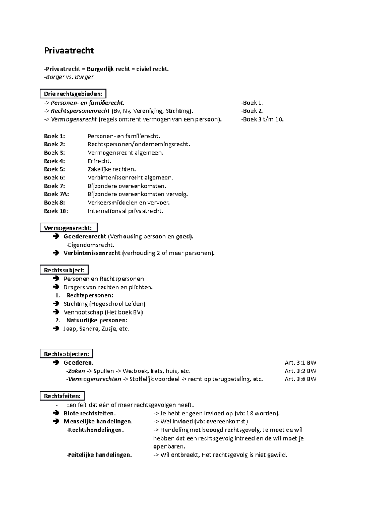 210914 Inleiding recht 5 - Privaatrecht -Privaatrecht = Burgerlijk ...
