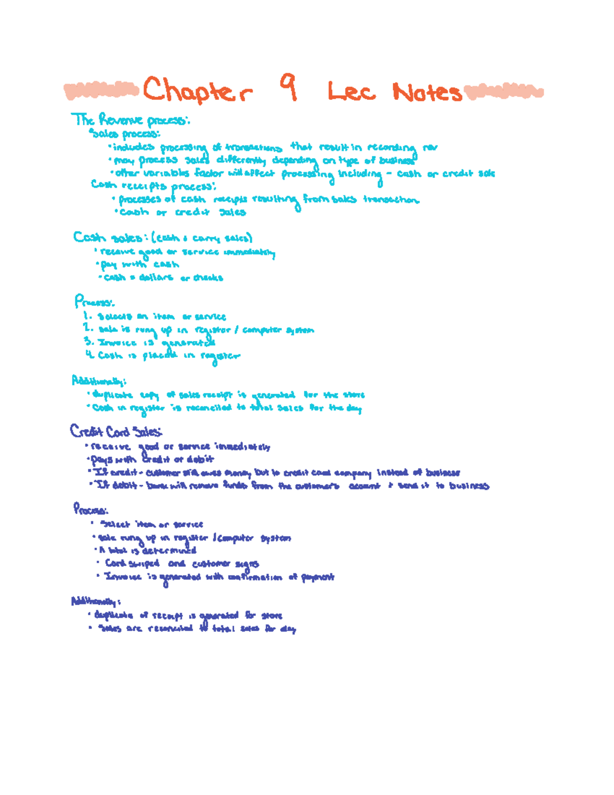 Ch 9 Lec notes - Lorrie Metzger - Chapter 9 Lec Notes the Revenue ...