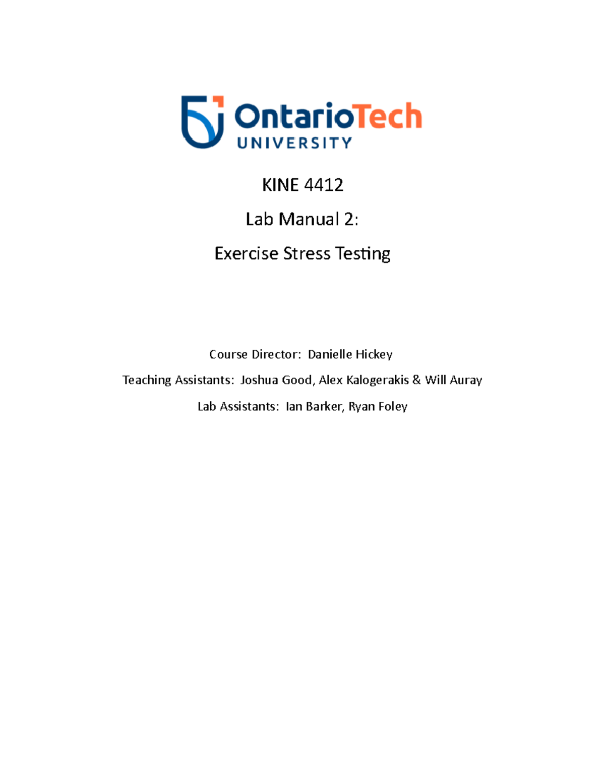 KINE+4412+lab+2 - lab 2 - KINE 4412 Lab Manual 2: Exercise Stress ...