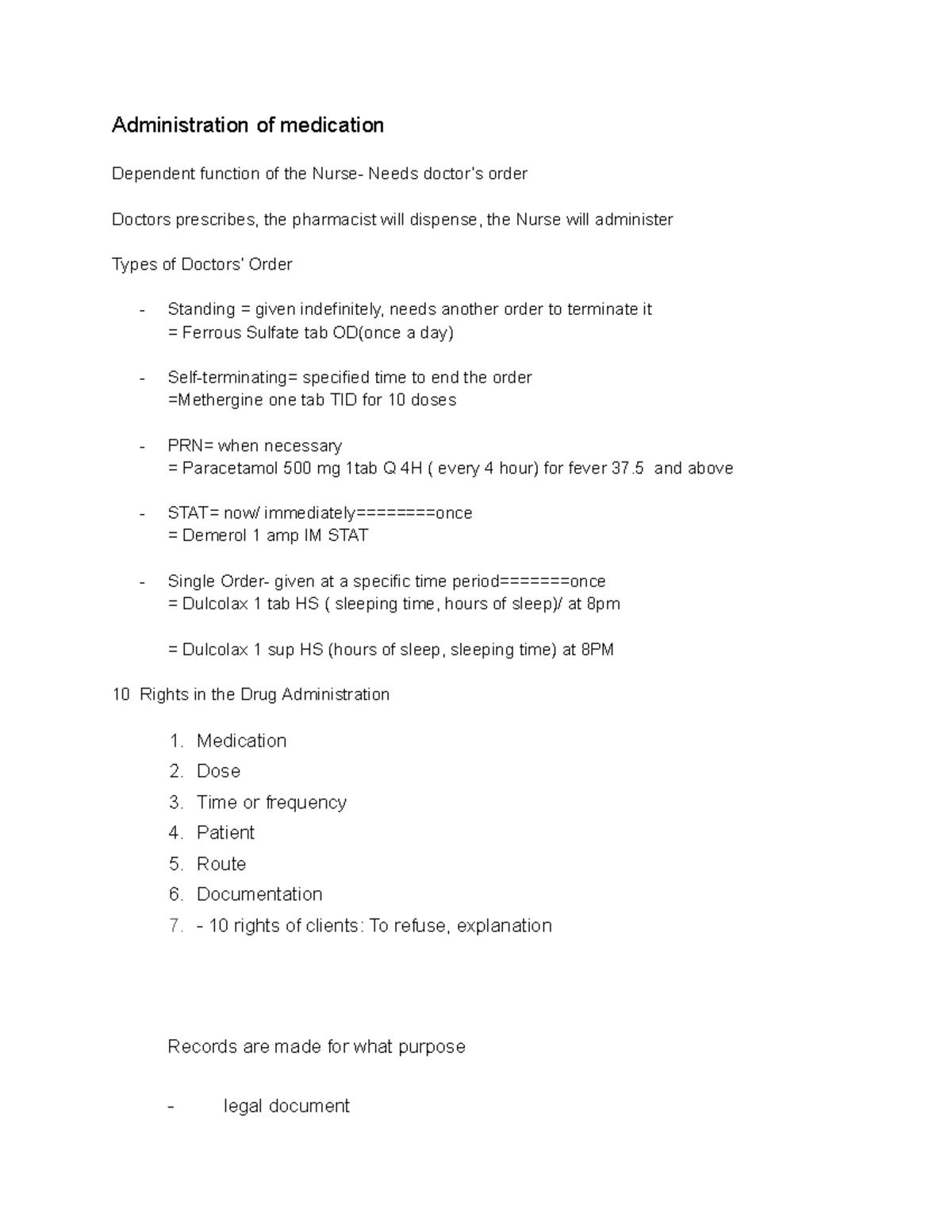 Adm. of medication - M Ada. Of meds - Administration of medication ...