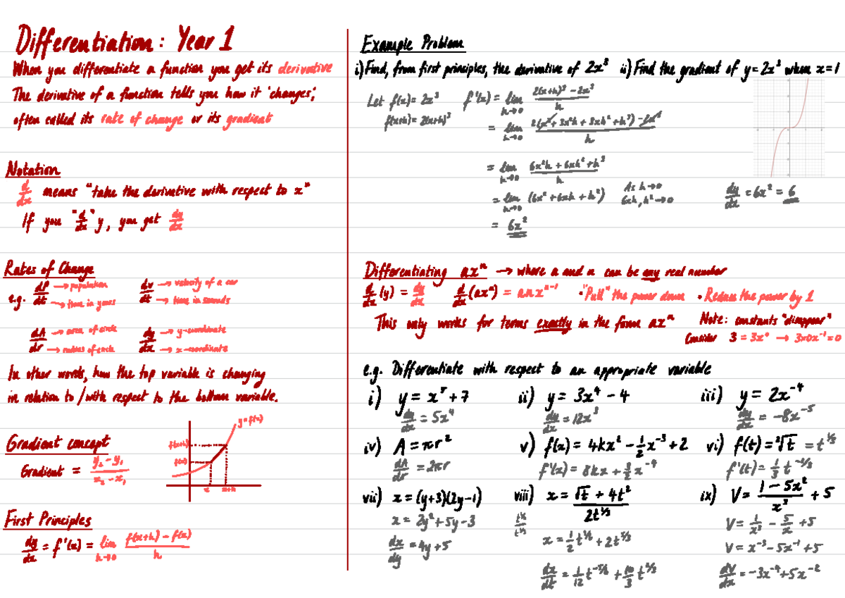 Differentiation, Explained (annotated) - Differentiation : Year 1 ...