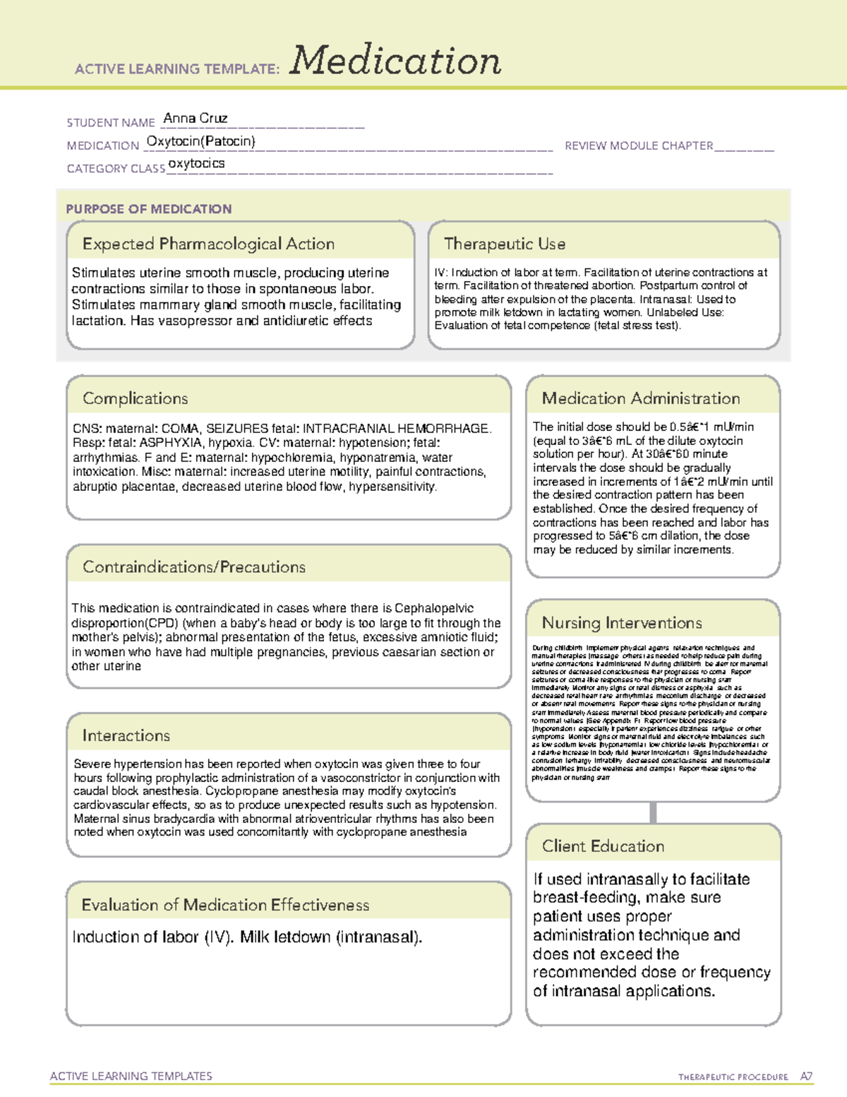 Oxiticin - SHOULD HELP YOU GET AHEAD - ACTIVE LEARNING TEMPLATES ...
