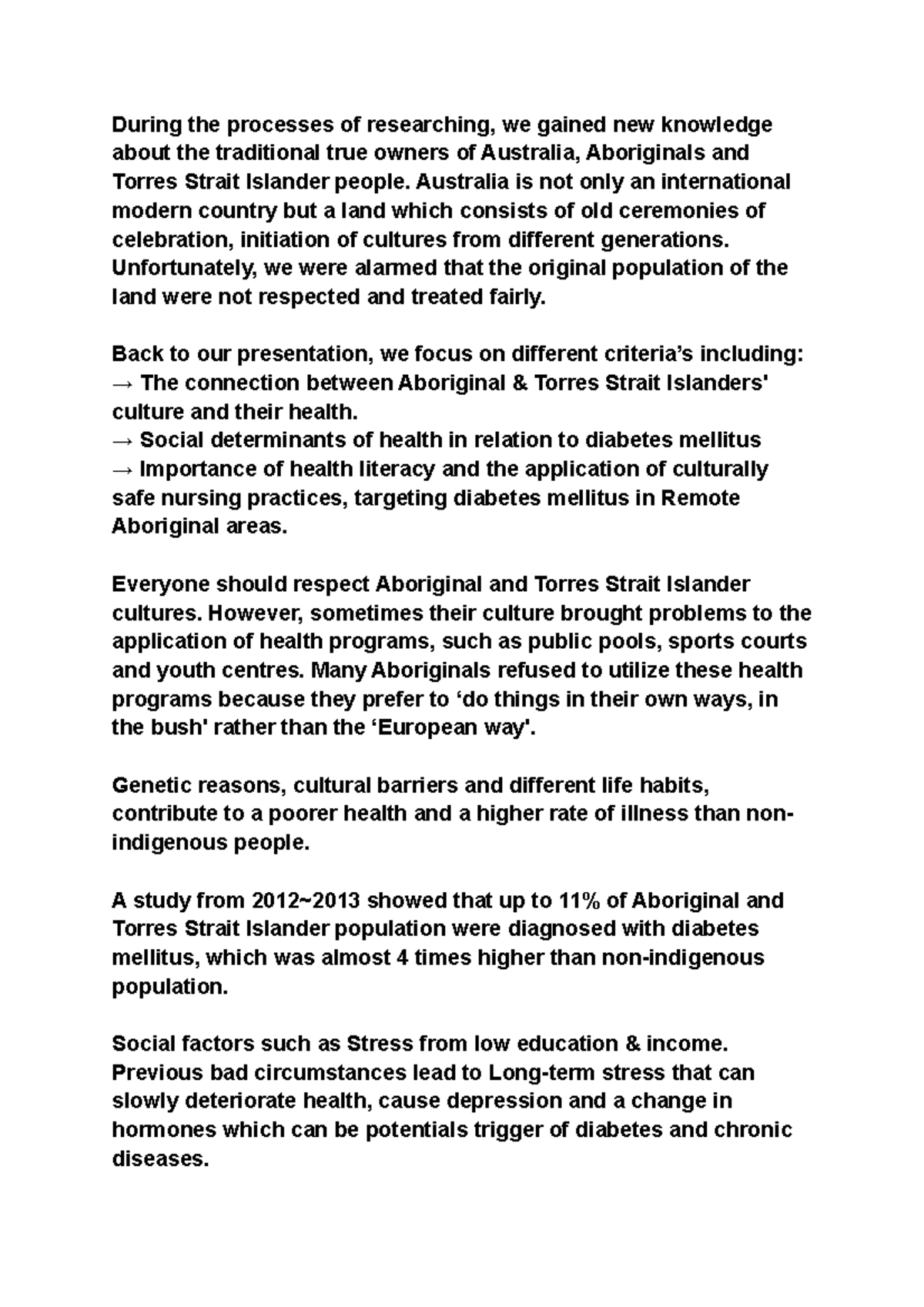 Transcript - Summary Nursing Practices - During the processes of ...