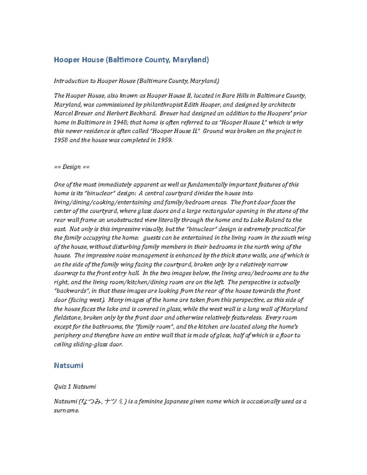 POLS157 Lab Hooper House (Baltimore County, Maryland) - Hooper House ...