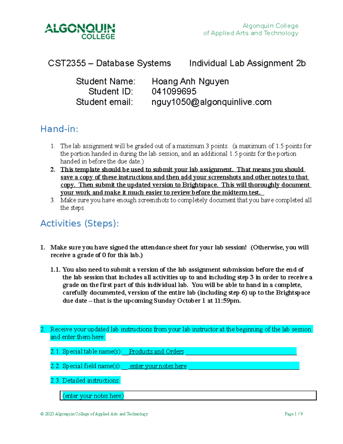 CST2355-Lab02b - computer science - CST2355 – Database Systems Individual Lab Assignment 2b ...