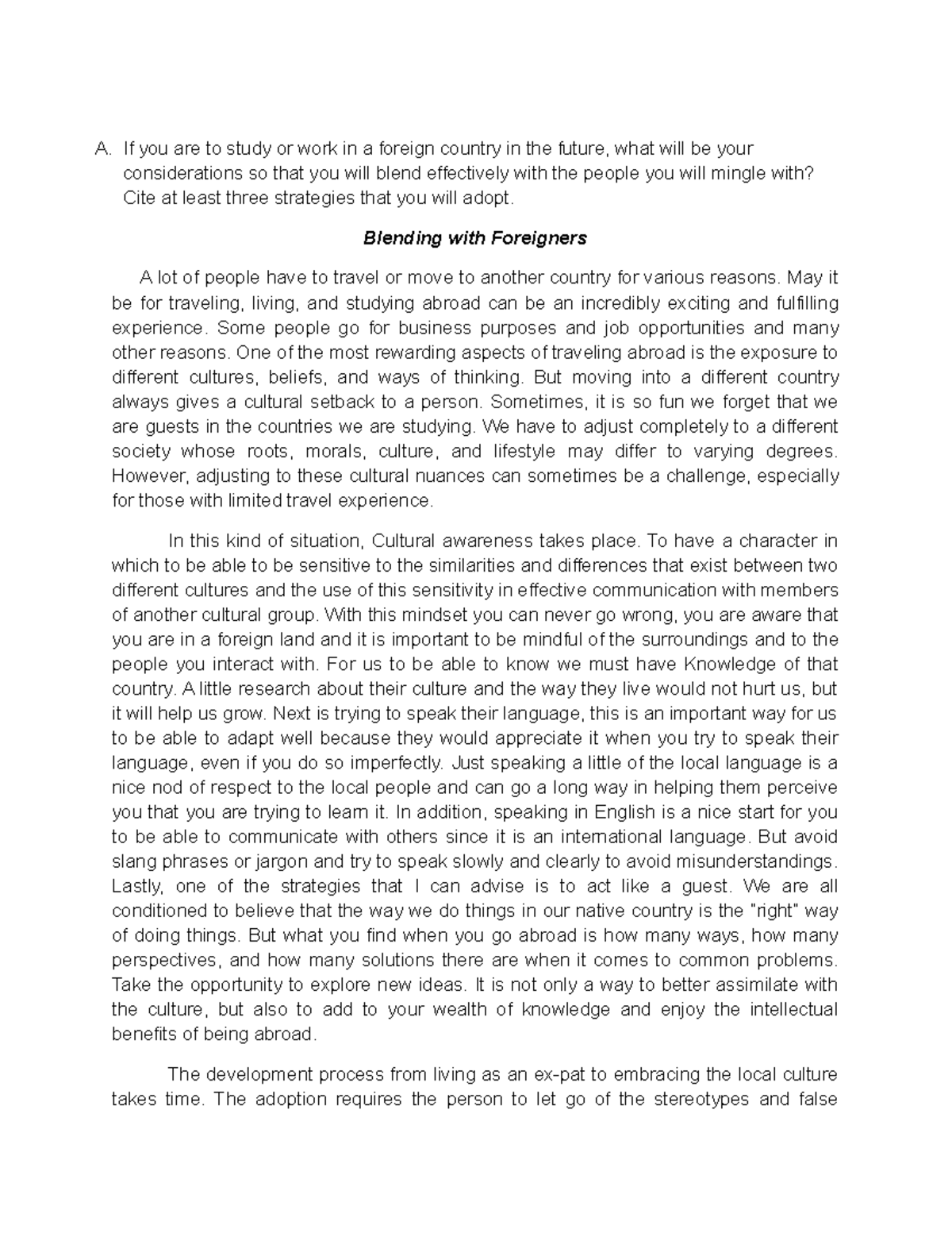 COMM1 Assignment 3 Essay A If You Are To Study Or Work In A Foreign comm1-assignment-3-essay-a-if-you-are-to-study-or-work-in-a-foreign