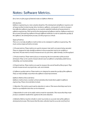 Software Design - Notes: Software Design Certainly! Here are some ...