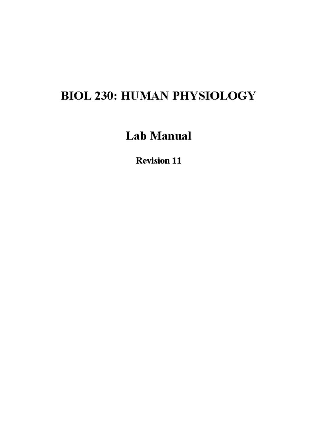 Lab Manual - BIOL 230: HUMAN PHYSIOLOGY Lab Manual Revision 11 Course ...