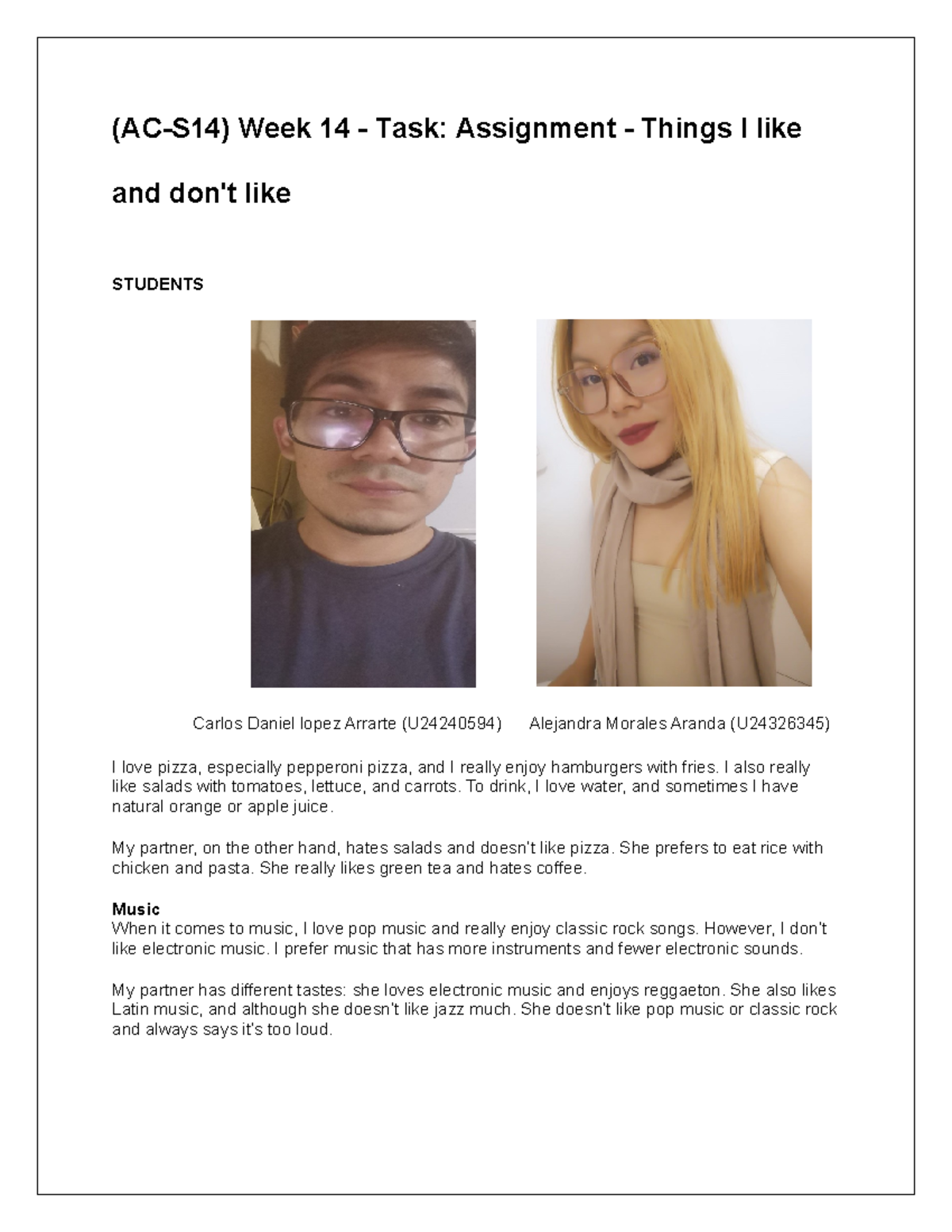 (AC-S14) Week 14 - Task Assignment - Things I like and don't like - (AC-S14) Week 14 - Task ...