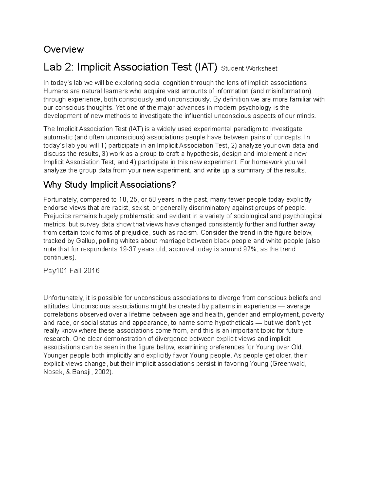Document - Tutorial - Overview Lab 2: Implicit Association Test (IAT ...