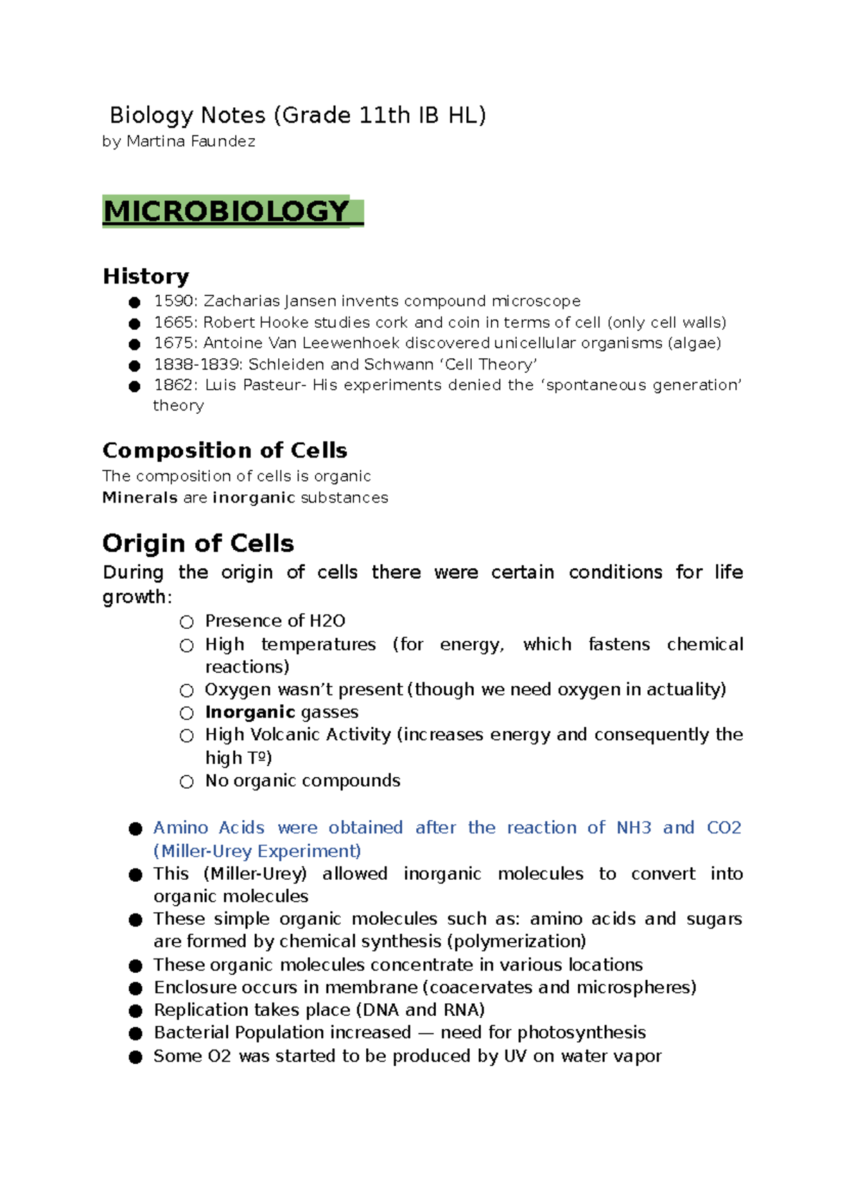 Biology Notes (Grade 11th IB HL) - It allowed less UV radiation and ...