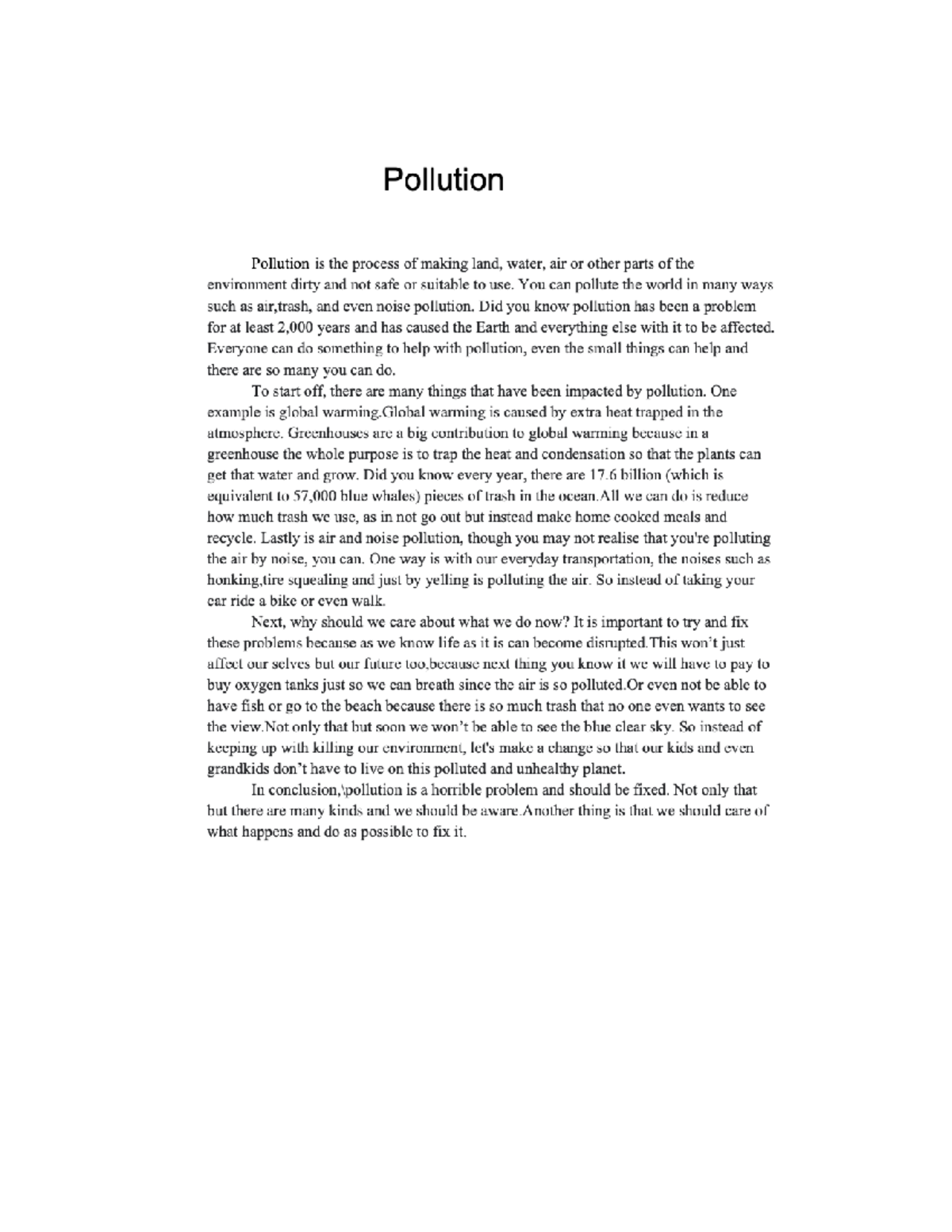 Enhancing a Presentation with Multimedia - Pollution Pollution is the ...