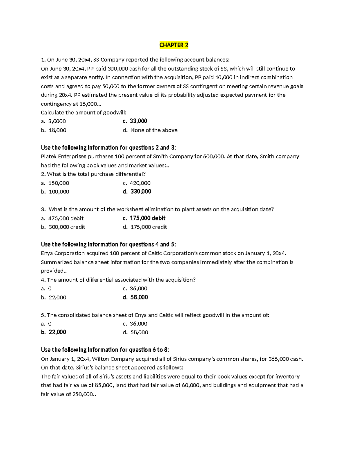 Chapter 23 Problem and Theories - CHAPTER 2 On June 30, 20x4, SS ...