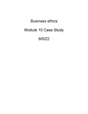 Module 9 reflection ethics - Module 9 Reflection 8/2/ What industry do ...