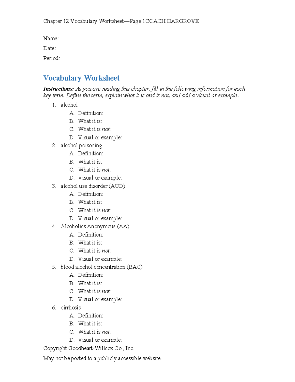 Ch12 ch12 Vocab. worksheet-1 - Chapter 12 Vocabulary Worksheet—Page 1 ...