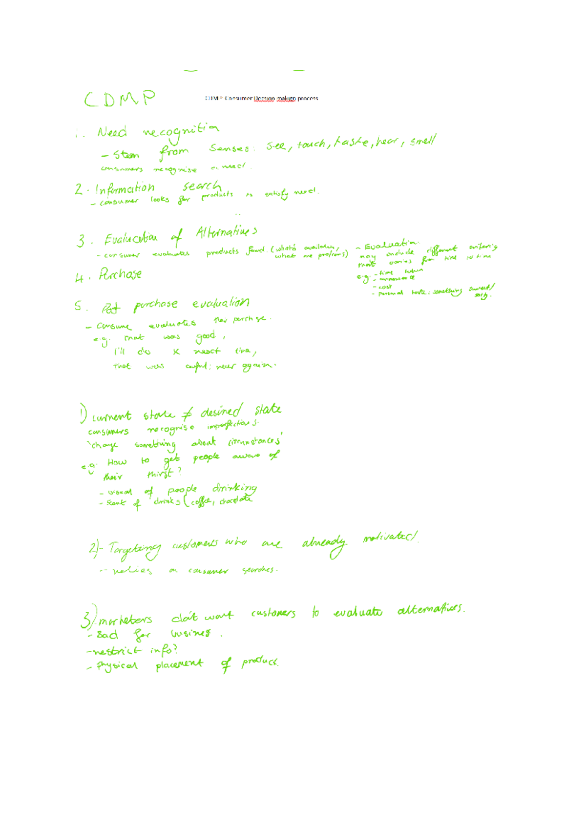 Consumer Decision Making Process notes ocx - MKT10007 - Studocu