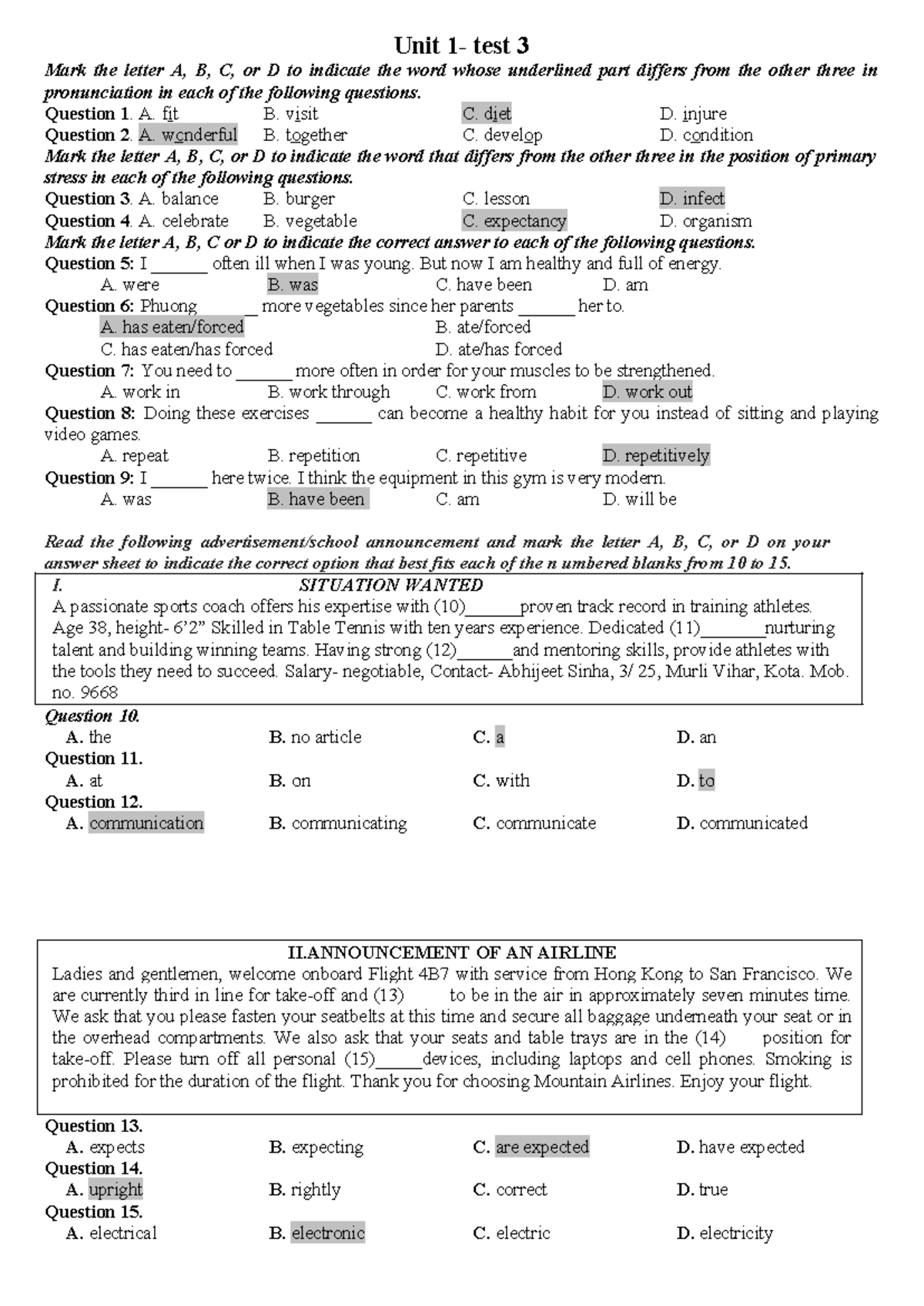 Bộ Test theo form 2025 - Anh 11- Global Success - KÌ 1 (Word full key ...