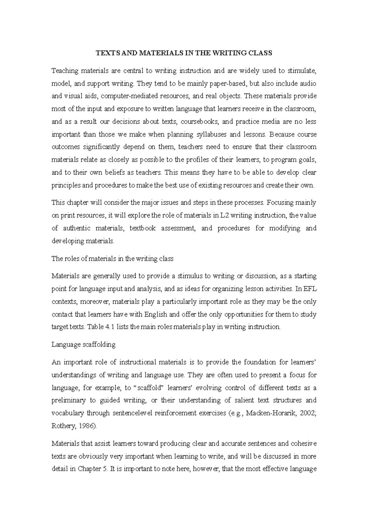 Texts AND Materials IN THE Writing Class - TEXTS AND MATERIALS IN THE ...