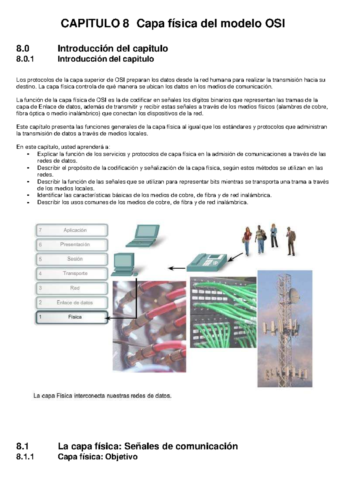 Aspectos basicos de networking 261 287 - CAPITULO 8 Capa física del modelo OSI 8. 8 ...