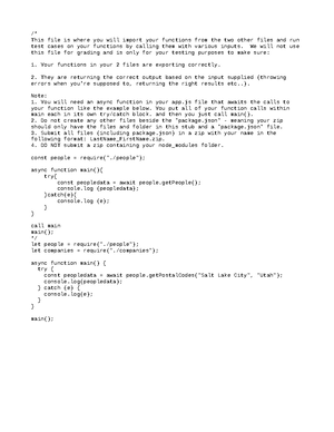 LAB 2 question - CS-546 Lab 2 The purpose of this lab is to familiarize yourself with Node ...