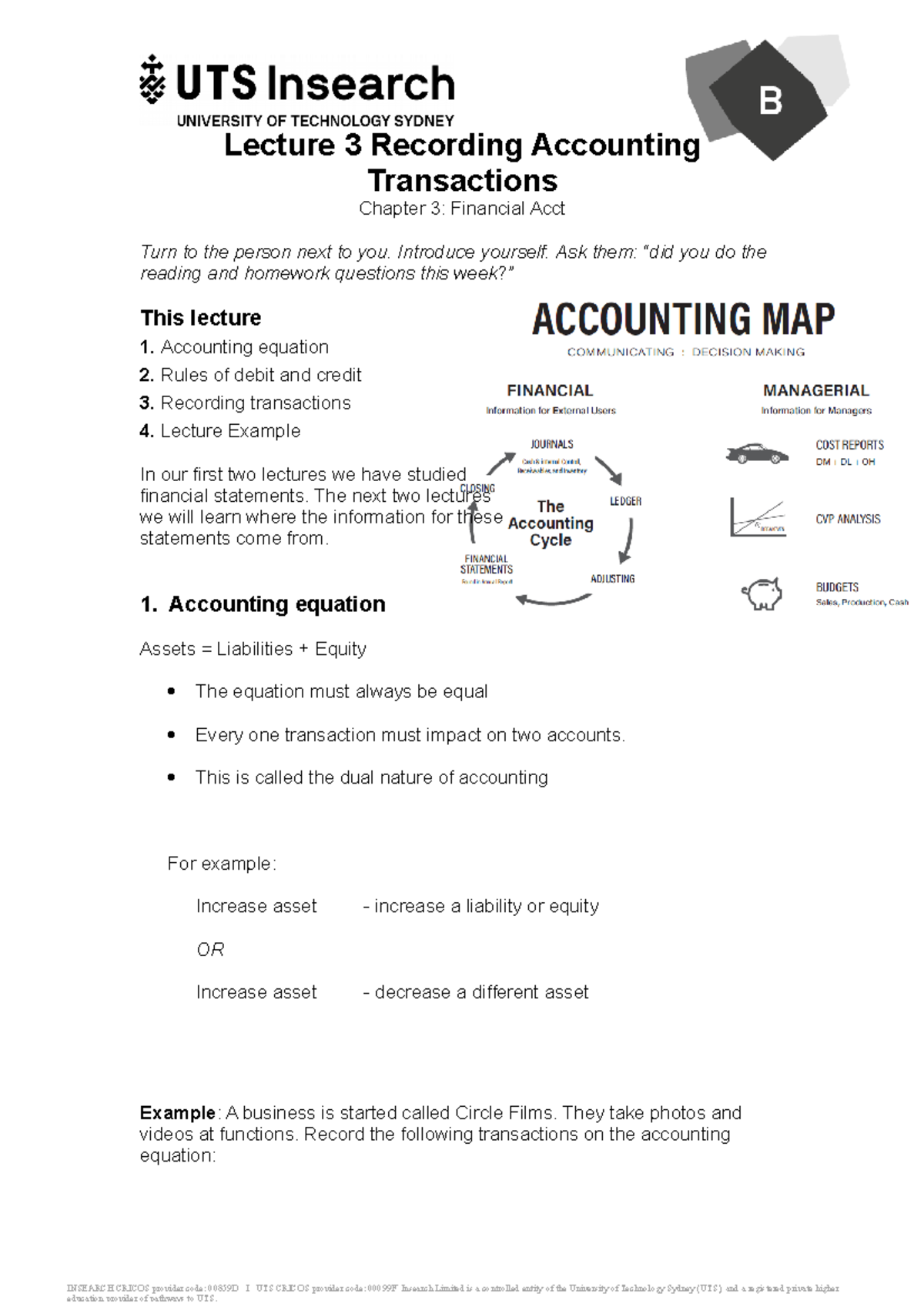 Lecture 3 Notes that include detailed analysis - Lecture 3 Recording ...