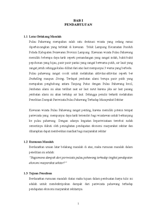 Contoh Format isi Karya Tulis Ilmiah - BAB I PENDAHULUAN 1 Latar ...